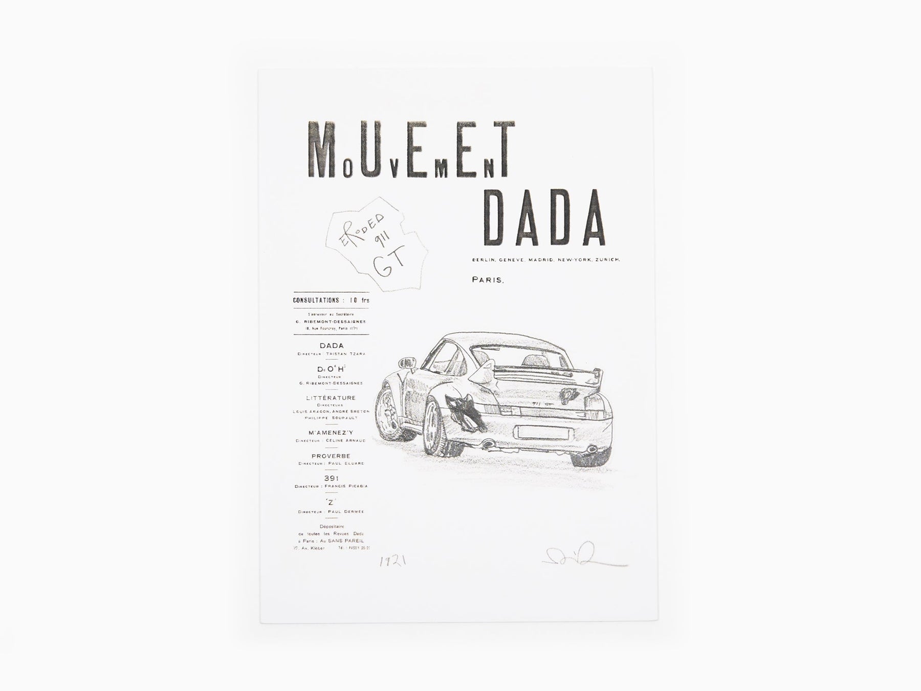 Daniel Arsham - Postcard "Dada Movement Letterhead : Study for Eroded ...